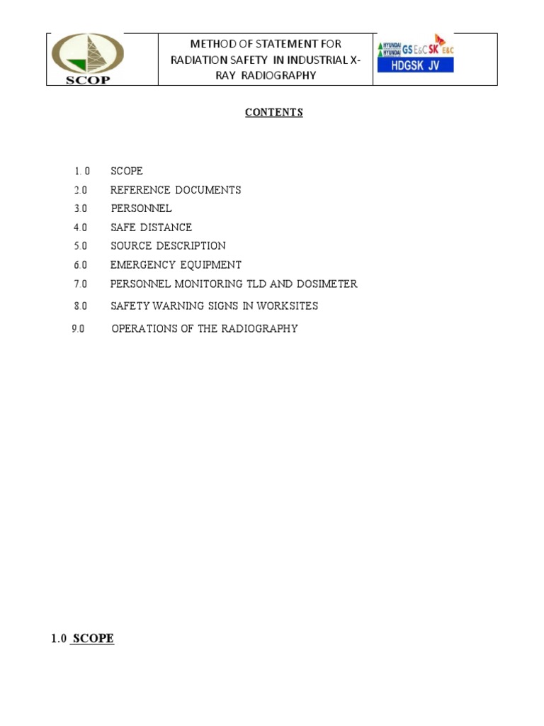 Method of Statement For Radiation | Download Free PDF | Radiation ...