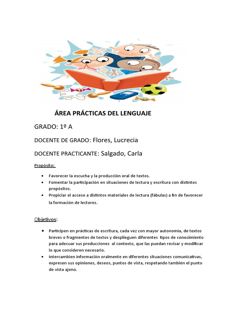 Fábulas: Lectura y Comprensión en 1º Grado | PDF | Escritura