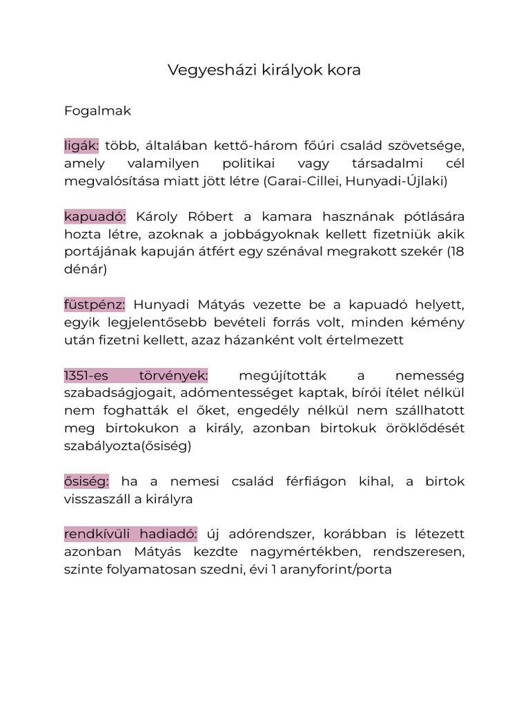 Vegyesházi Királyok Kora | PDF