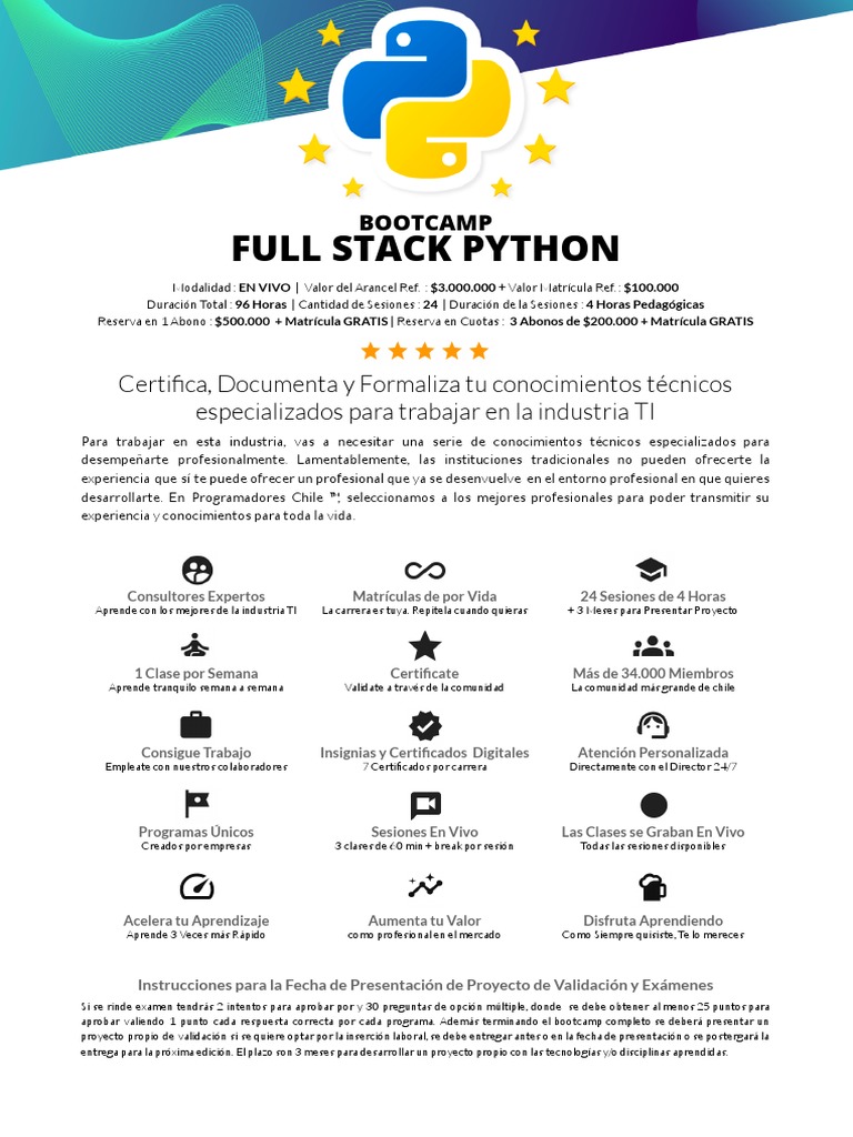 Full Stack Python ® Bootcamp | Descargar gratis PDF | Python (lenguaje de programación ...