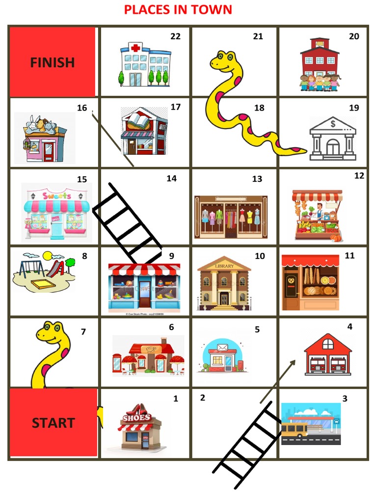 Places in Town Board Game | PDF