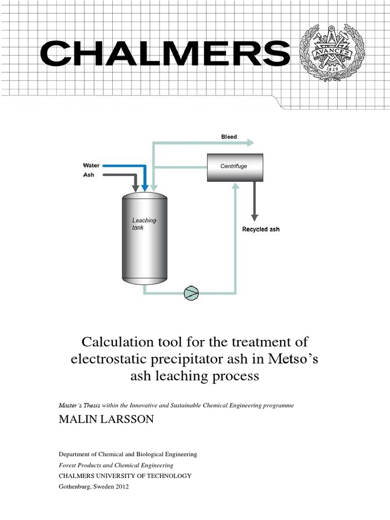 Calculation Tool For The Treatment of ESP Ash in A Leaching System From ...