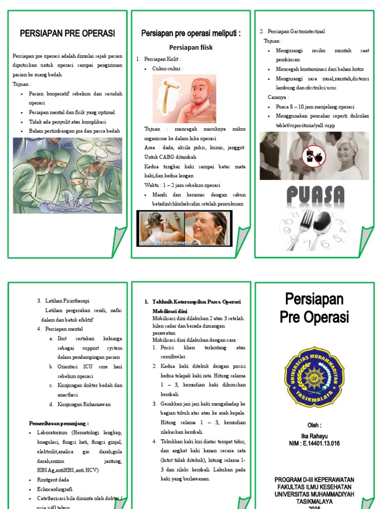 Panduan Persiapan Pre Operasi | PDF