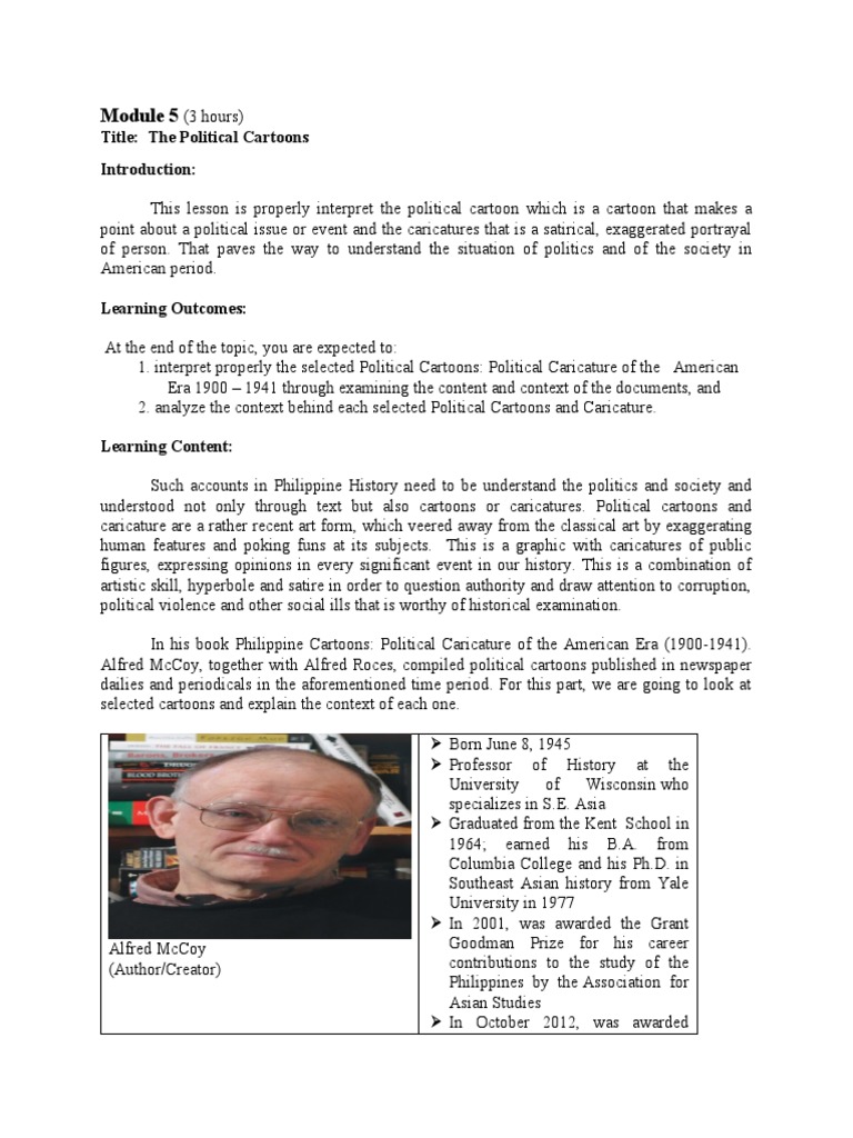 Module 5 The Political Cartoons | PDF