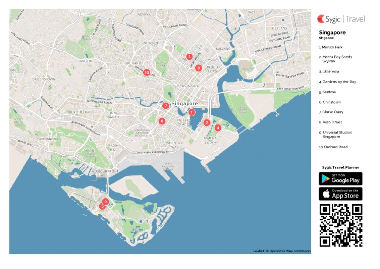 Singapore Printable Tourist Map 87548 | PDF