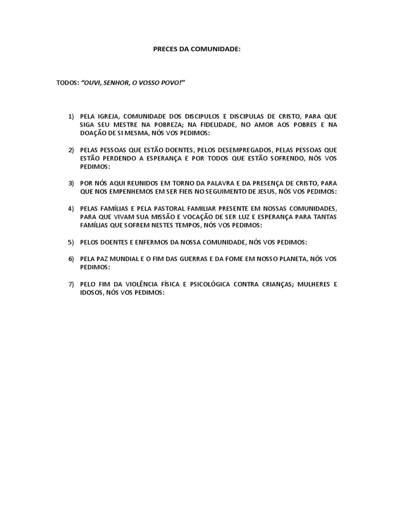 Preces Da Comunidade | PDF