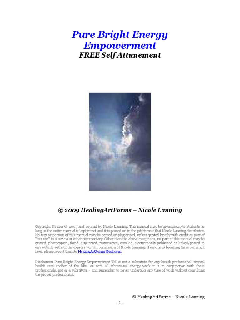 Pure Bright Energy Empowerment | PDF | Mind