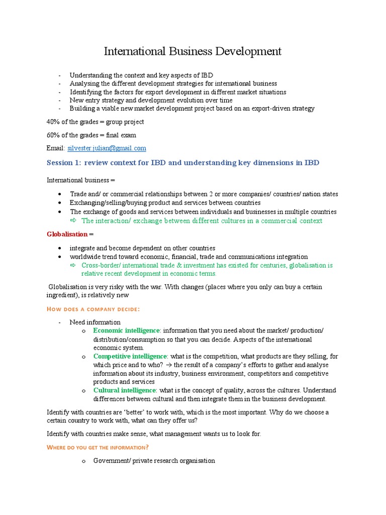 International Business Development 1 | PDF | Franchising | License