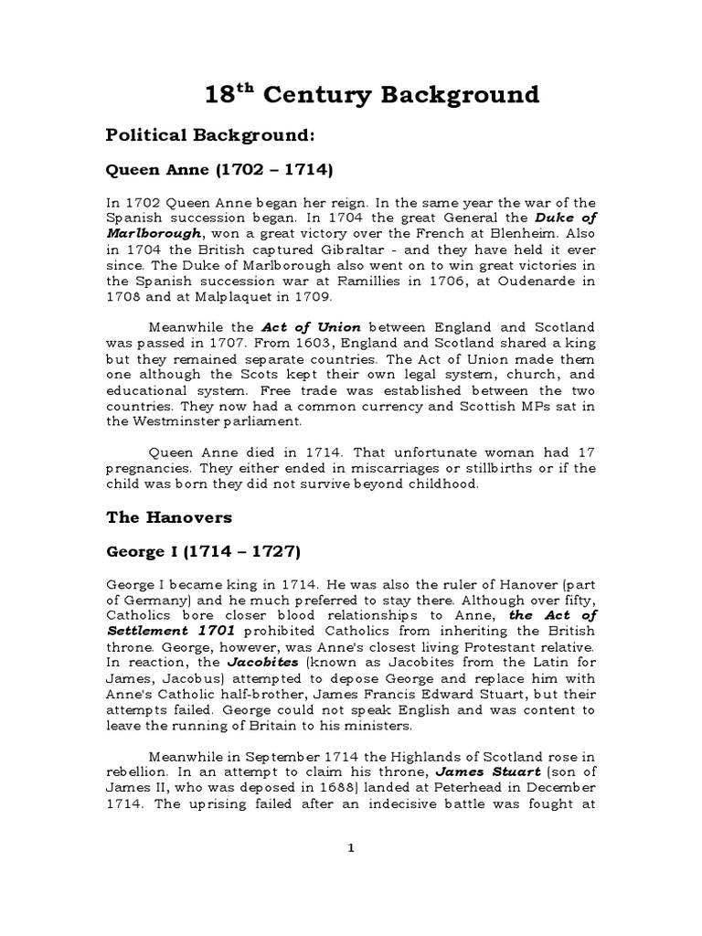 1 - 18th Century Background | PDF | Industrial Revolution | Whigs ...