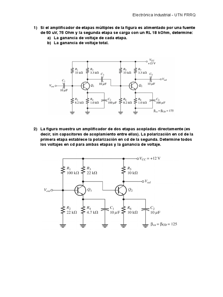 Ejercicios de Transistores en Cascada | PDF | Tecnología