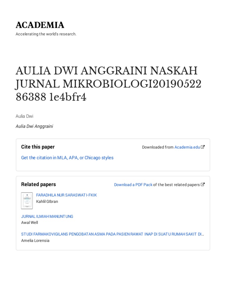 Aulia Dwi Anggraini Naskah Jurnal Mikrobiologi20190522 86388 1e4bfr4 ...