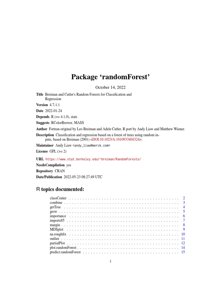 Random Forest | PDF | Errors And Residuals | Regression Analysis