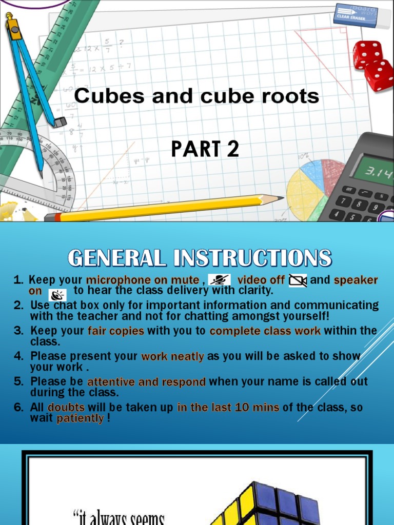 Part 2 CUBE AND CUBE ROOTS | PDF | Mathematical Concepts | Mathematical Objects