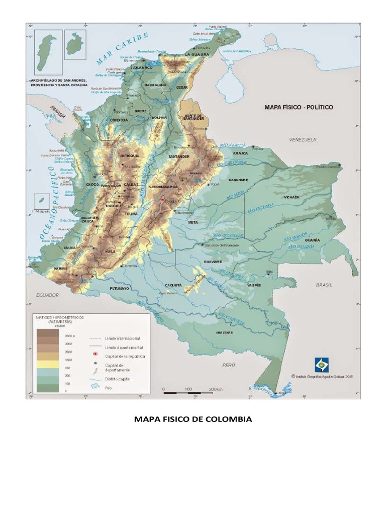 Una Visión General del Paisaje y la Geografía de Colombia: El Mapa ...