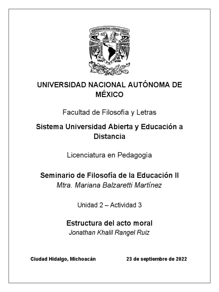Jonathan Rangel - Unidad 2 - Actividad 3 | PDF | Moralidad