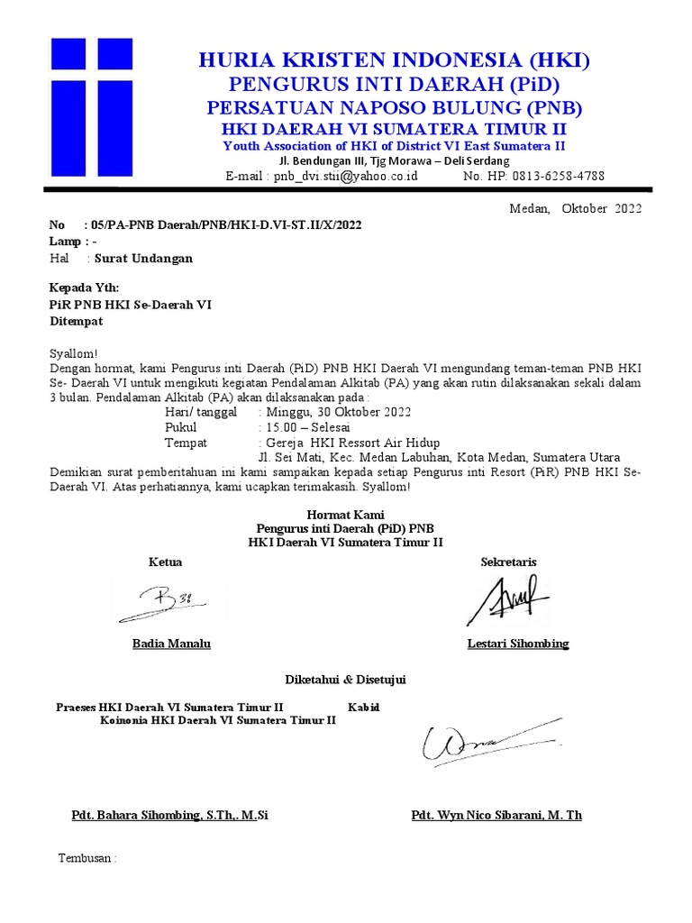 Surat Undangan PA PNB HKI DVI SumTim II | PDF