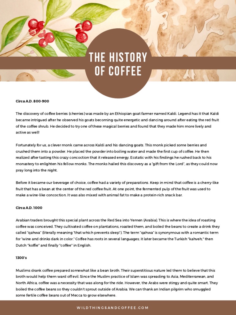 History of Coffee PDF (1 2) | PDF | Coffee | Drink