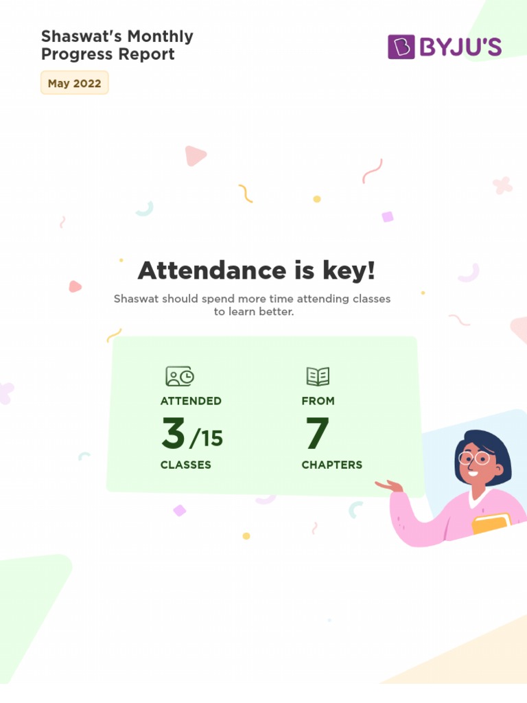 Attendance Is Key!: Shaswat's Monthly Progress Report | PDF | Geometry ...
