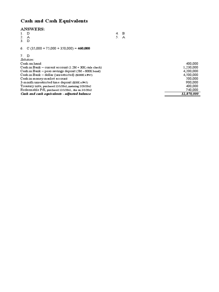 Cash, BNK Recon and AR Answer Key | PDF | Bad Debt | Banks