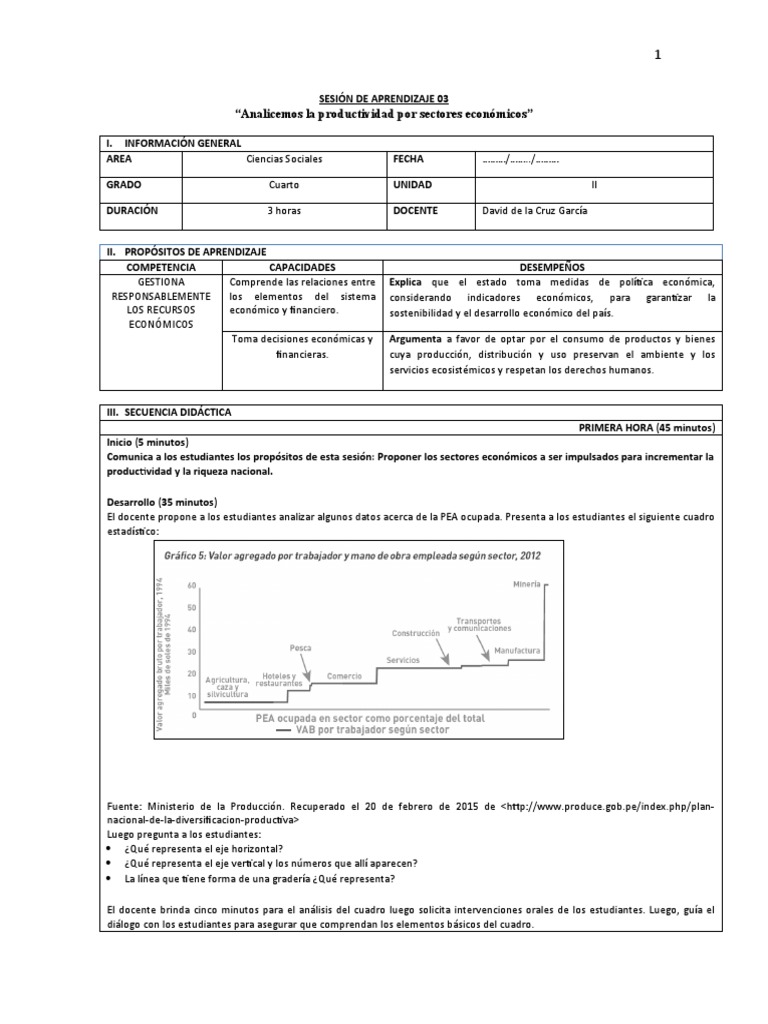 CC - Ss. 4°-U2-Sesion 03 | PDF | Sustentabilidad | Economias