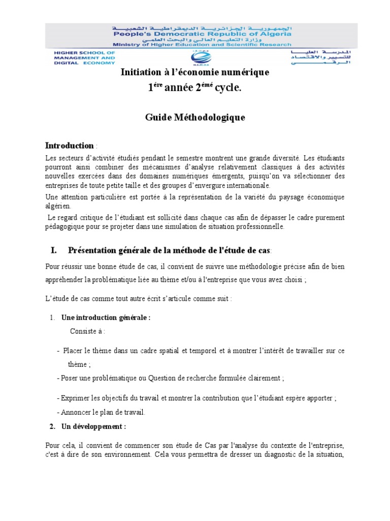 Présentation Générale de La Méthodologie -Etude de Cas | PDF
