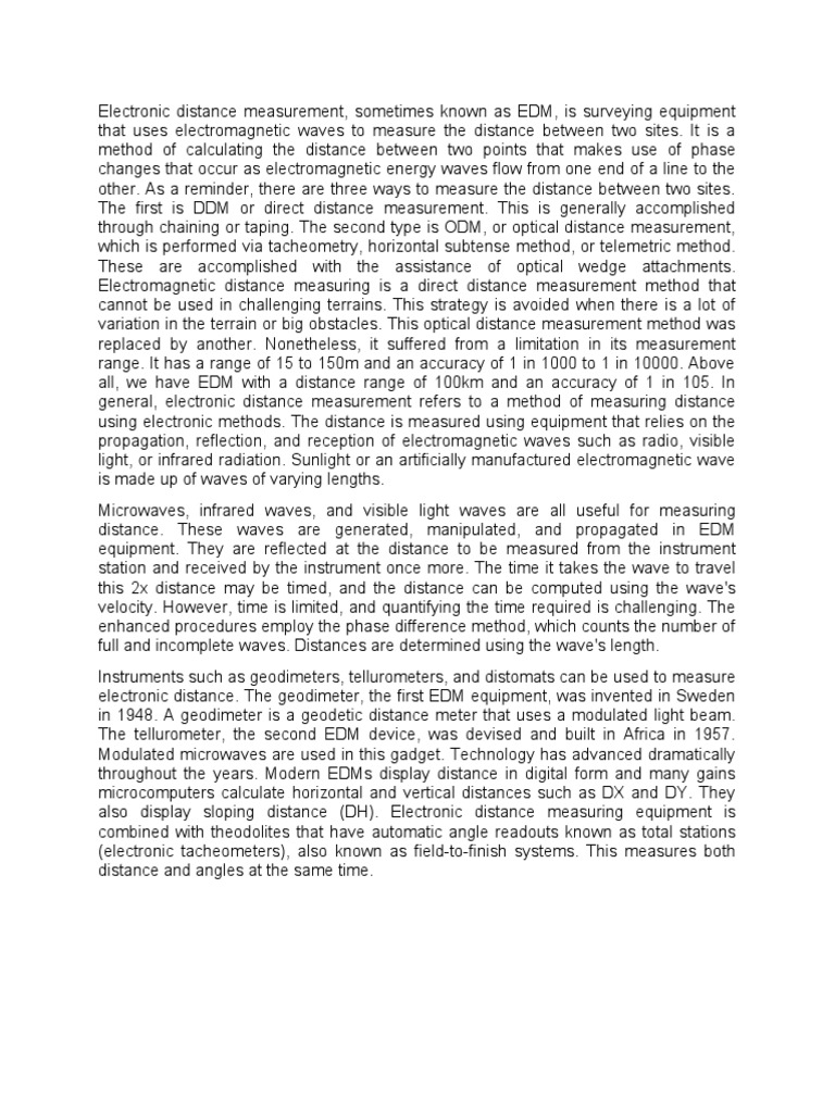 Overview of Electronic Distance Measurement | PDF | Science ...