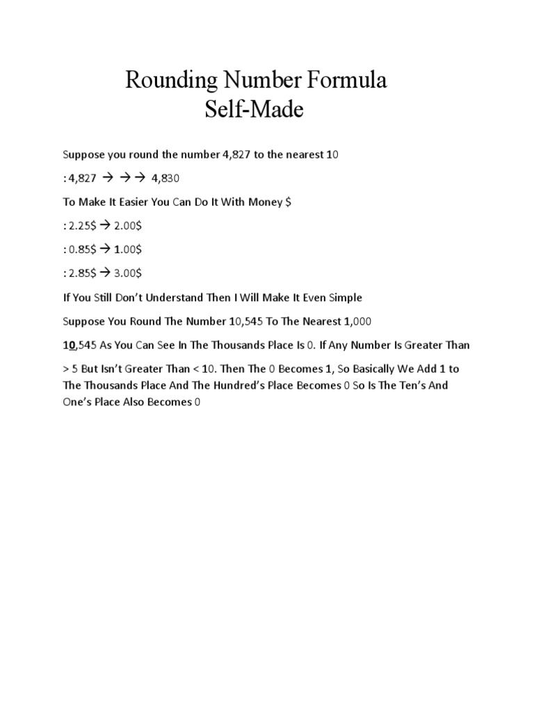 Rounding Number Formula | PDF
