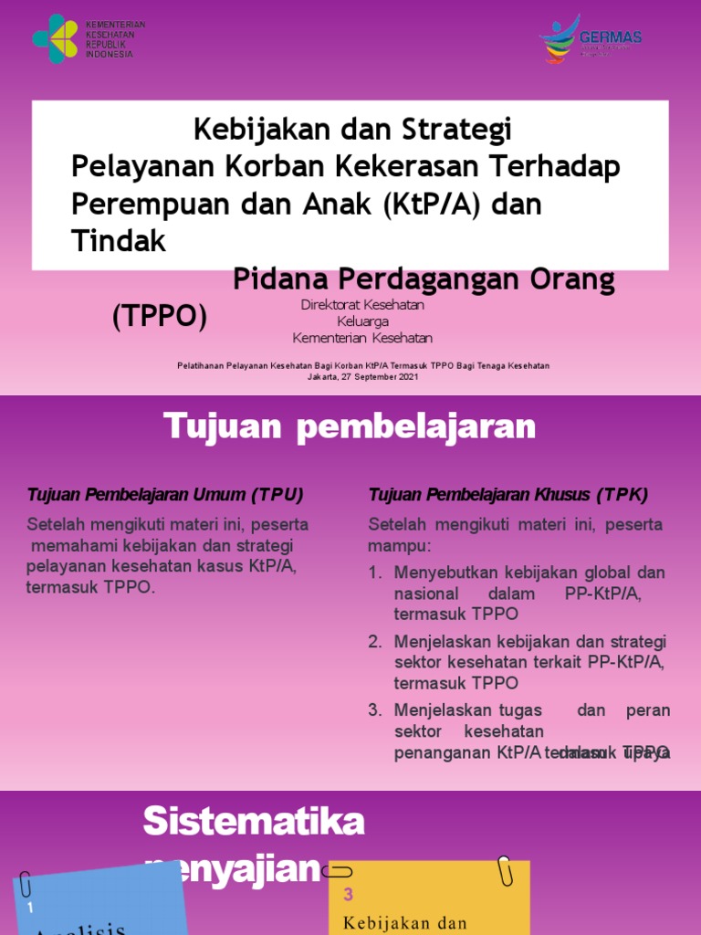 Kebijakan Dan Strategi Pelayanan KtPA Dan TPPO | PDF
