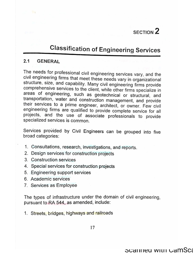 S2 Classification of Engineering Services | PDF
