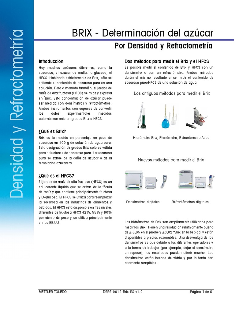 DERE 0012 Brix Sugar Determination 2020 10 ES v1.0 | PDF | Fructosa | Sacarosa