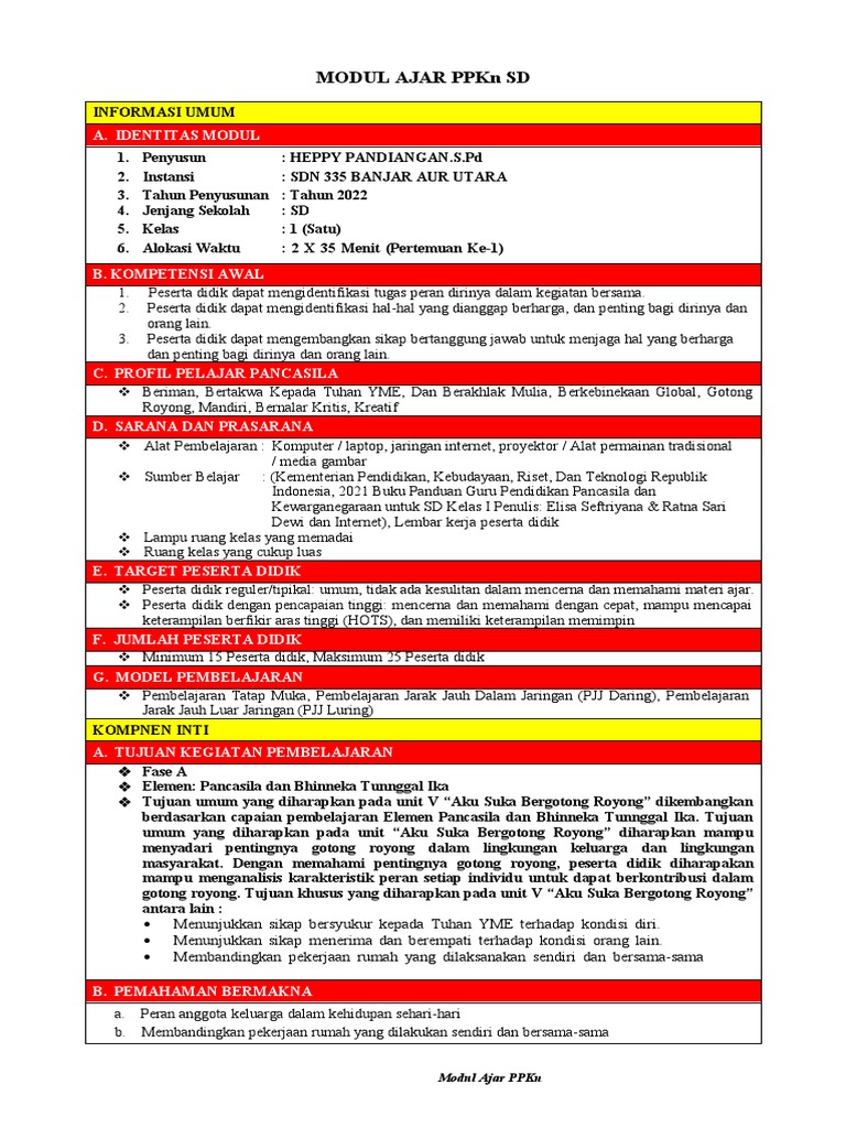 Modul Ajar PPKN BAB 5 | PDF