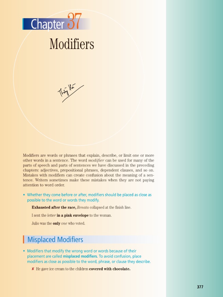 Modifiers | PDF