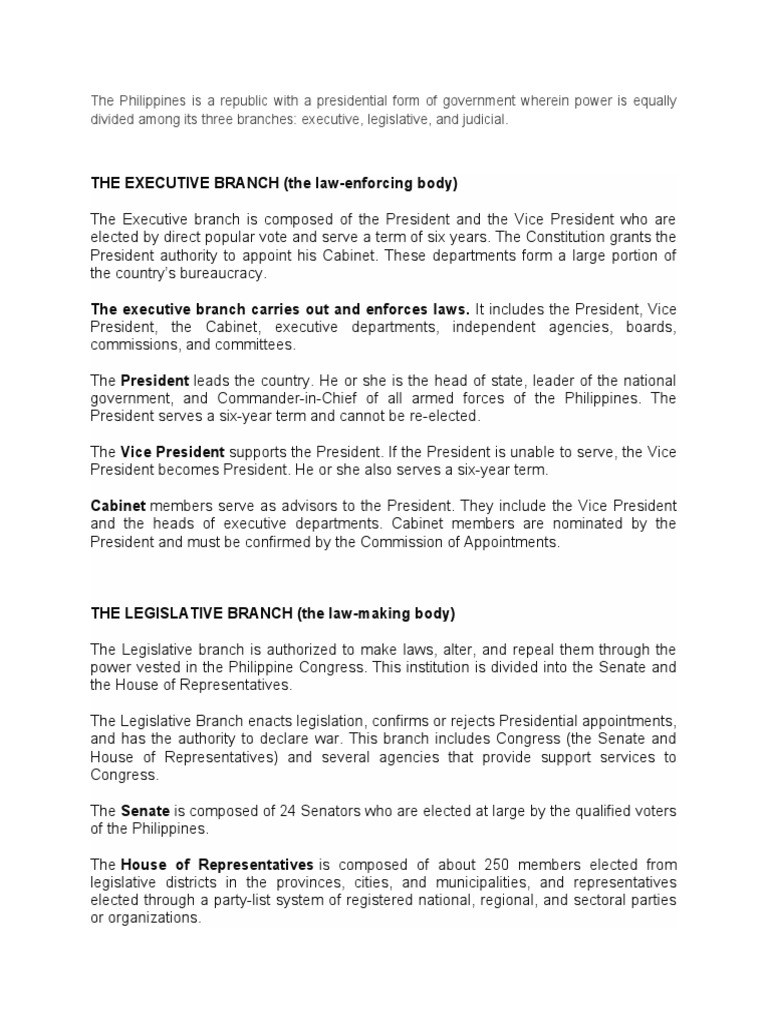 Three Branches of The Govt | PDF | Presidents Of The United States ...