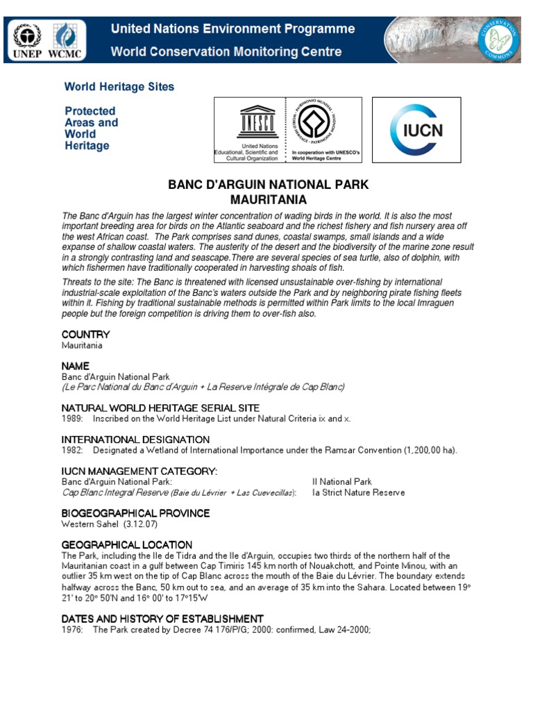 WCMC Banc DArguin | PDF | Overfishing | Coast