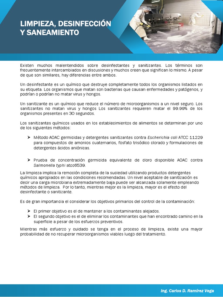 SHC - S08 - Limpieza y Desinfección | PDF | Agua | Detergente