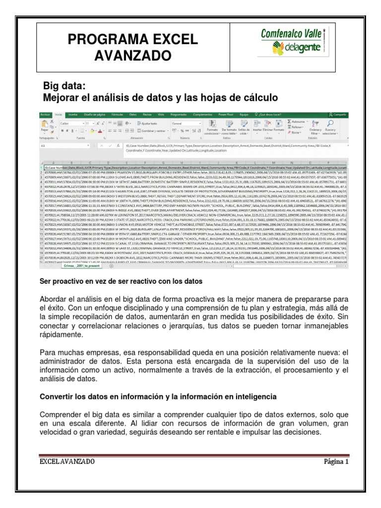 Excel Avanzado: Big Data y Textos | PDF | Big Data | Archivo de computadora