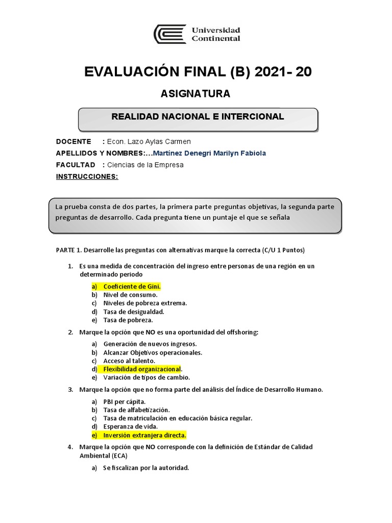 Evaluación Final Realidad Nacional | PDF | Monopolio | Economias