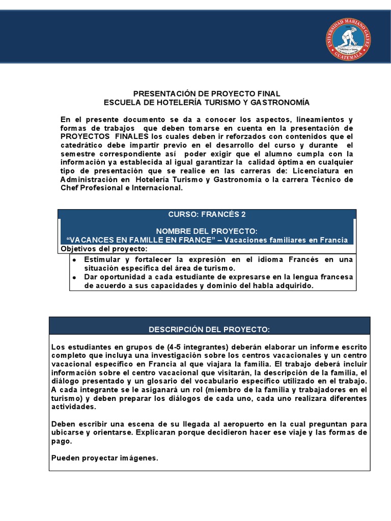 Proyecto Frances 2 | PDF | Turismo