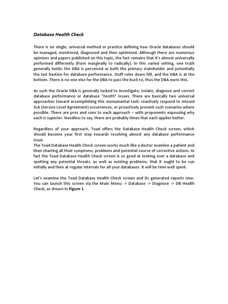 Toad Ebook - Database Health Check | PDF | Databases | Application Software