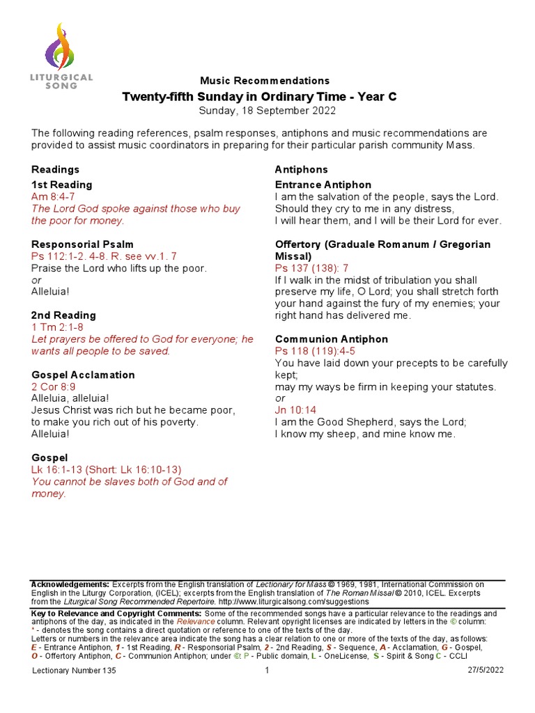 Sot25c | Download Free PDF | Mass (Liturgy) | Catholic Liturgy