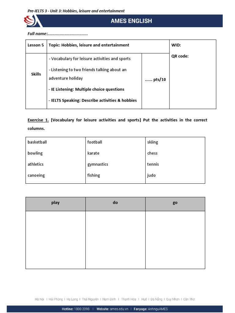 Worksheet Unit 3 Lesson 5 | PDF