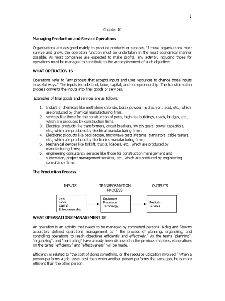 Managing Operations for Maximum Efficiency and Effectiveness: A ...