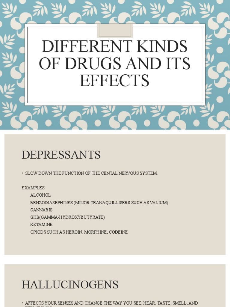 Types of Drugs and Their Effects | PDF | Drugs | Recreational Drug Use