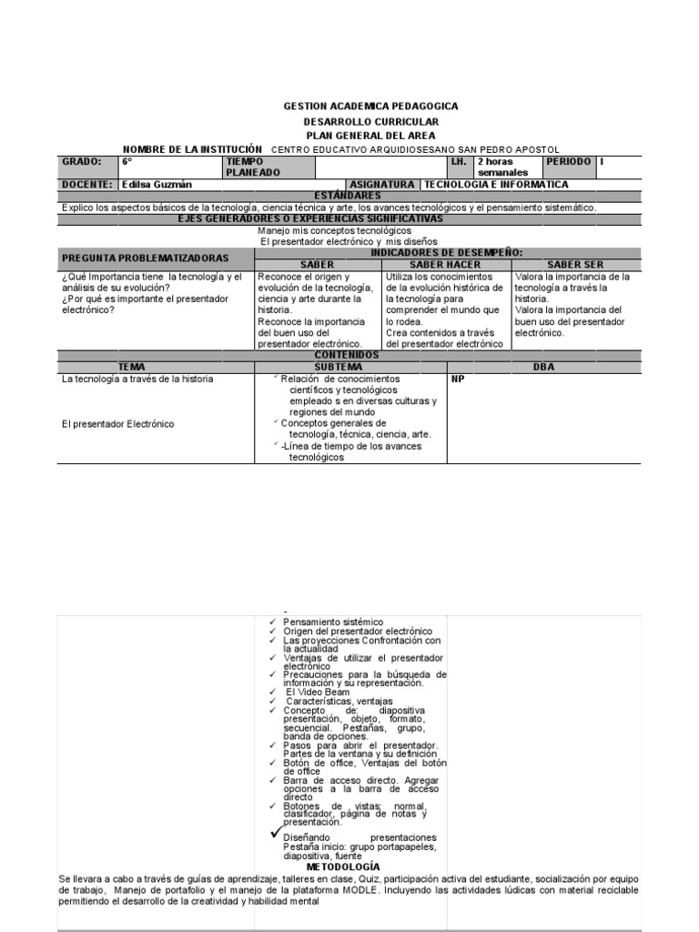 Malla Informatica 6 y 7 | PDF | Multimedia | Aprendizaje