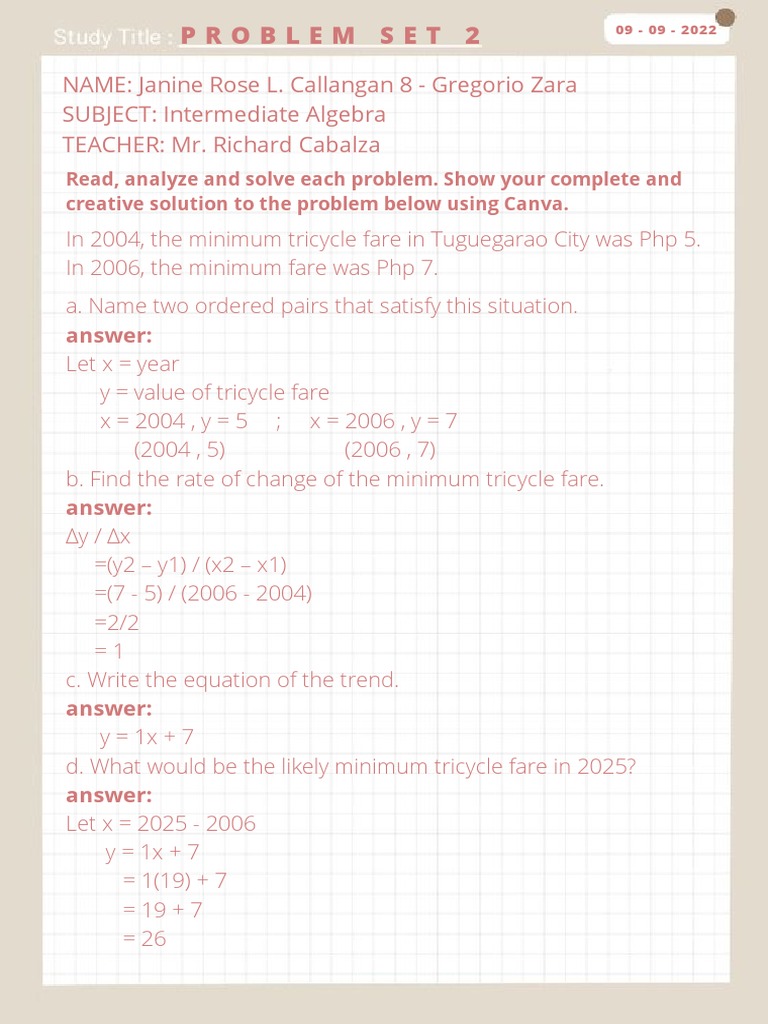 Problem Set 2 | PDF | Teaching Methods & Materials