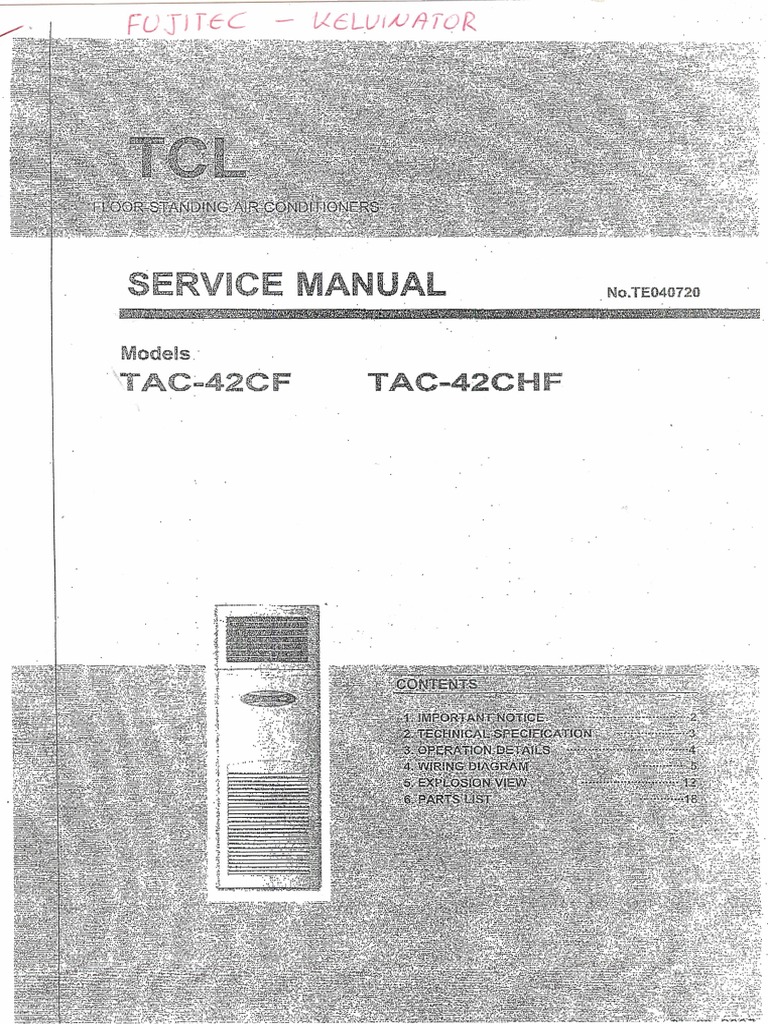 TCL - Fujitec - Kelvinator Service Manual | PDF