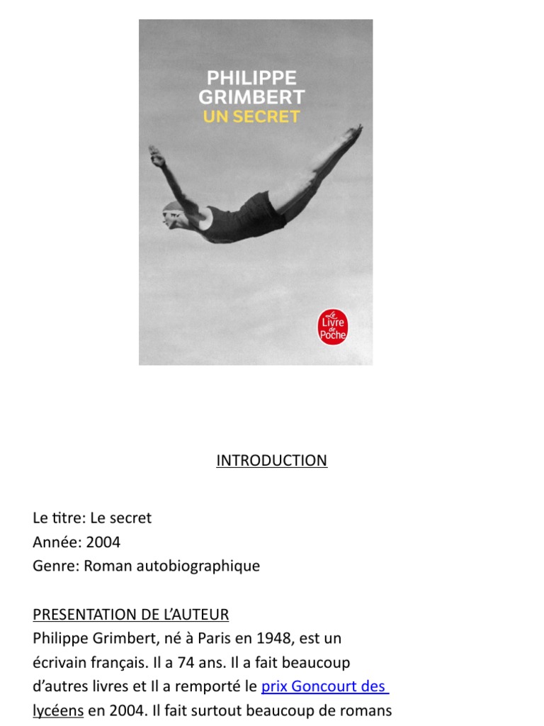 Le secret de Philippe Grimbert | PDF