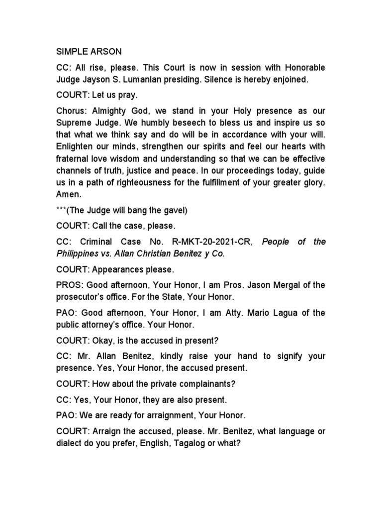 SCRIPT-FINAL | PDF | Plea | Affidavit