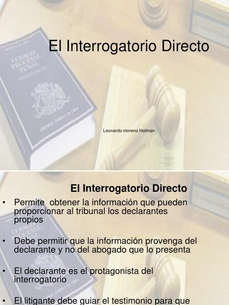 El Interrogatorio o Examen Directo | PDF | Testigo