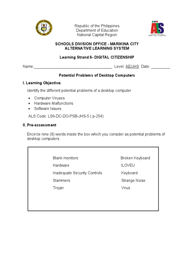 Problems of Desktop Computers 1 | PDF | Computer Virus | Malware Problems of Desktop Computers 1 | PDF | Computer Virus | Malware